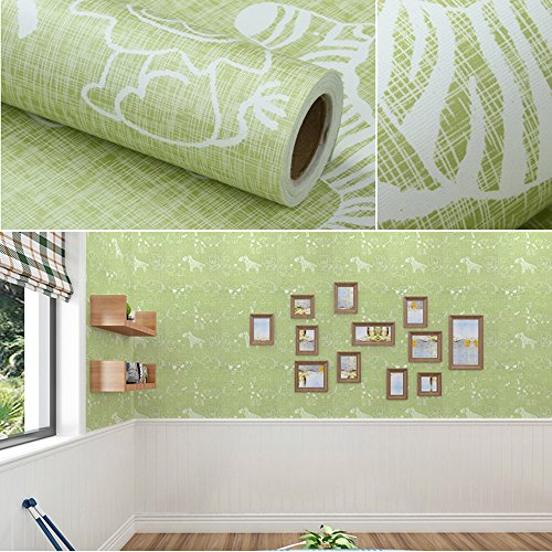 Yifely 10 Meter(32.8 feet) White Horse Removable Vinyl Wallpaper Home Bedroom Living Room Decor,Green