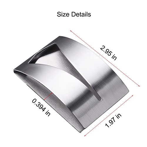 Self Adhesive Towel Hook Holder, Kitchen Dish Towel Holder Towel Hanger Premiun Stainless Steel Wall Mount Non-Drilling Hand Towel Hook Tea Towel Holders for Bathroom Kitchen (Silver)