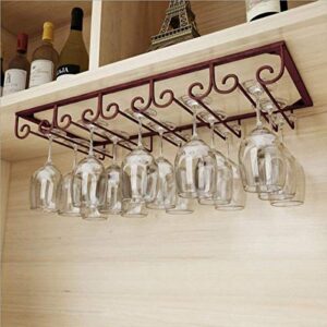 under cabinet wine hanging shelves 5 slots,vintage wine glass rack,organizer storage cup,goblet drying shelf,stemware holder for home bar,holds up to 10-15 glasses( bronze) – mzgh island