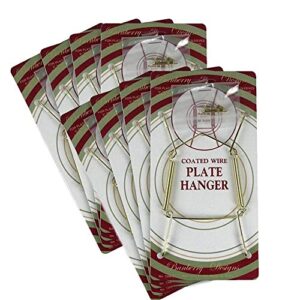 banberry designs brass vinyl coated plate hanger 5 to 7 inch plates – set of 8 – includes hook and nail for hanging