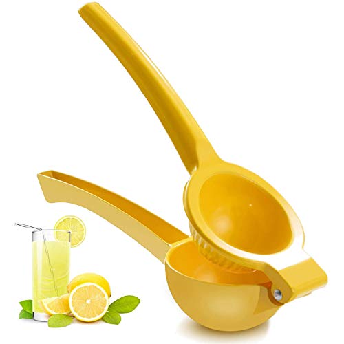 Manual Juicer Citrus Lemon Squeezer,Fruit Juicer Lime Press Metal,Professional Hand Juicer Kitchen Tool(yellow）