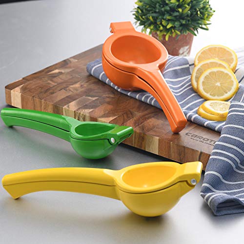 Manual Juicer Citrus Lemon Squeezer,Fruit Juicer Lime Press Metal,Professional Hand Juicer Kitchen Tool(yellow）