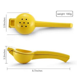 Manual Juicer Citrus Lemon Squeezer,Fruit Juicer Lime Press Metal,Professional Hand Juicer Kitchen Tool(yellow）