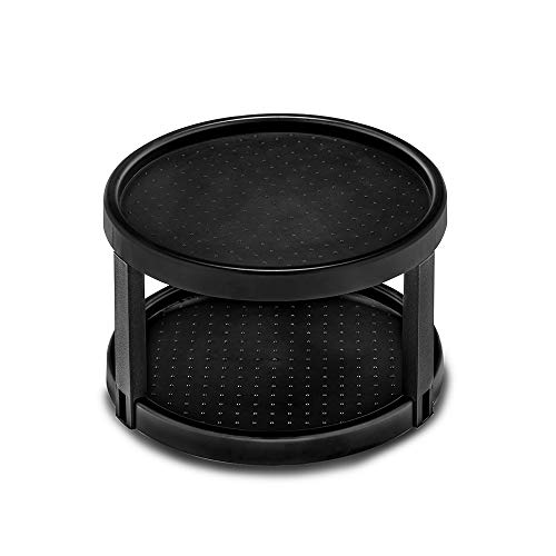 madesmart 10" Twin Turntable-Carbon Collection Non-Slip Base, Soft-Grip Surface & BPA-Free, 2-Levels