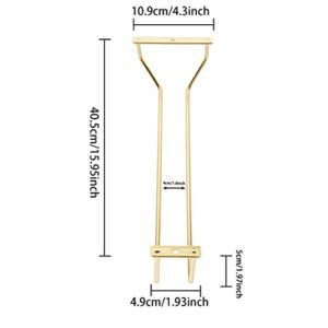 Dianoo 40.5cm Gold Wine Glass Holder, Under Cabinet Wine Glass Rack, Stemware Rack, Hanging Stemware Holder For Kitchen Bar, 2 Single Rows