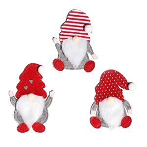 marcol 6 pcs christmas silverware holder pockets, swedish santa gnome tableware spoons forks storage bag, cutlery holders xmas pcs christmas gnome silverware holder pockets