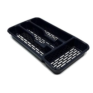 PLASTIFIC Large CUTLERY TRAY Utensils Spoon Fork Holder Flatware Organiser for Kitchen Organiser Strong Plastic Drawer Sliding Tidy (33 x 17.5 x 4.3 slim )