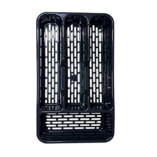 PLASTIFIC Large CUTLERY TRAY Utensils Spoon Fork Holder Flatware Organiser for Kitchen Organiser Strong Plastic Drawer Sliding Tidy (33 x 17.5 x 4.3 slim )