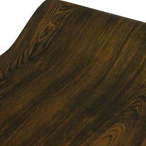 yifely dark brown walnut wood grain countertop decor paper self-adhesive shelf liner door sticker 17.7 inch by 9.8 feet