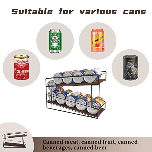 Rolling Can Organizer Can Dispenser for Beer Soda Seltzer Pop Can Soda Organizer 10 Standard Size 12oz Cans Holder Storage