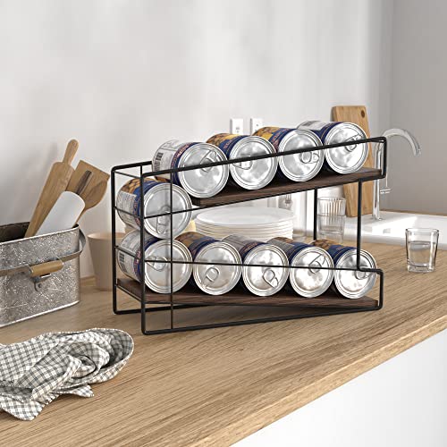 Rolling Can Organizer Can Dispenser for Beer Soda Seltzer Pop Can Soda Organizer 10 Standard Size 12oz Cans Holder Storage