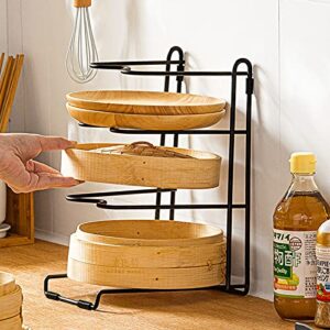 Pot Lid Holder, Rack Cupboard Organizer Rack, Kitchen Organizer Rack for Plates, Cutting Boards, Bakeware, Serving Trays, Lids Holder Rack