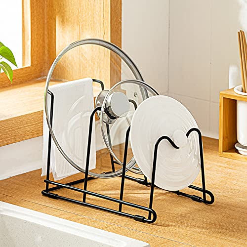 Pot Lid Holder, Rack Cupboard Organizer Rack, Kitchen Organizer Rack for Plates, Cutting Boards, Bakeware, Serving Trays, Lids Holder Rack