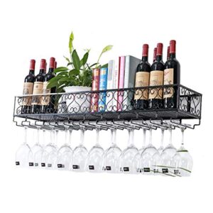 pibm stylish simplicity correction fluid mouse wine glass rack upside down wine rack bar bar wine glass rack goblet hanger hanging red wine glass correction fluid, black , 60*25cm