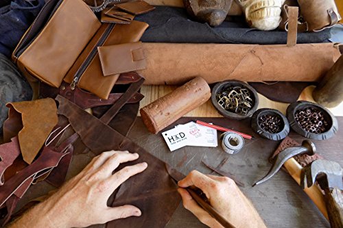 Hide & Drink, Leather Cutlery Roll / For PicNic / Restaurants / Cafés / Home & Office / Traveling / Camping, Handmade - Bourbon Brown