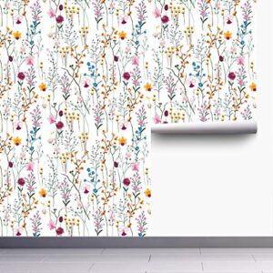 taogift peel and stick decorative colorful floral contact paper shelf liner for cabinets dresser drawer furniture window wall paper sticker 17.7×117 inches