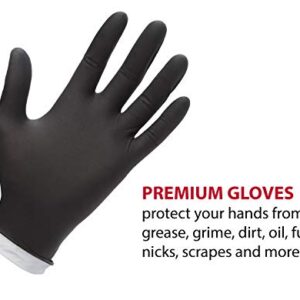 Venom Steel Premium Industrial Black Nitrile Gloves, One Size Fits Most, (Pack of 50)