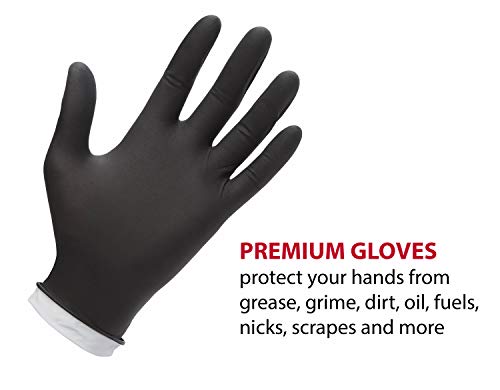 Venom Steel Premium Industrial Black Nitrile Gloves, One Size Fits Most, (Pack of 50)