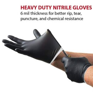 Venom Steel Premium Industrial Black Nitrile Gloves, One Size Fits Most, (Pack of 50)