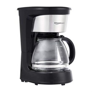 amazon basics 5-cup coffee maker with reusable filter – black and stainless steel