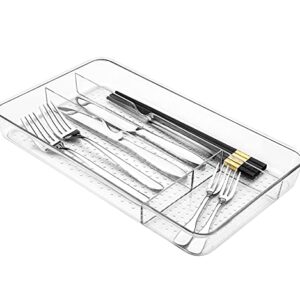 Lonian Cutlery Tray, No-Slip Drawers Organizer for Utensils Storage and Organising in Kitchen, Cosmetic Tray for Dressing Table Makeup Storage Organiser in Bedroom and Living Room