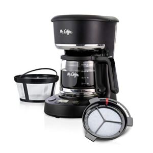 mr. coffee coffee maker, programmable coffee machine with auto pause and glass carafe, 5 cups, black