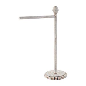 mud pie white wood beaded towel holder, 16.5″ x 9″