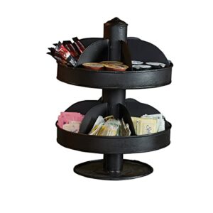 park designs 2 tier small organizer lazy susan black