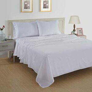 100% Organic Cotton Queen Sheets, 4-Piece bed sheets for Queen Size Bed Percale Weave Ultra Soft Best Bedding Sheets for Bed, Breathable, Fits Mattress Upto 15" Deep - White Queen Sheet Set