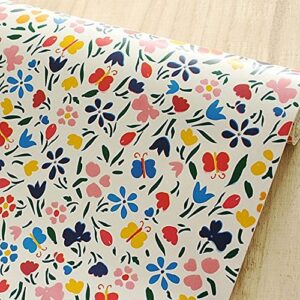 simplelife4u colorful butterfly floral contact paper peel & stick shelf liner 17.7 inch by 9.8 feet