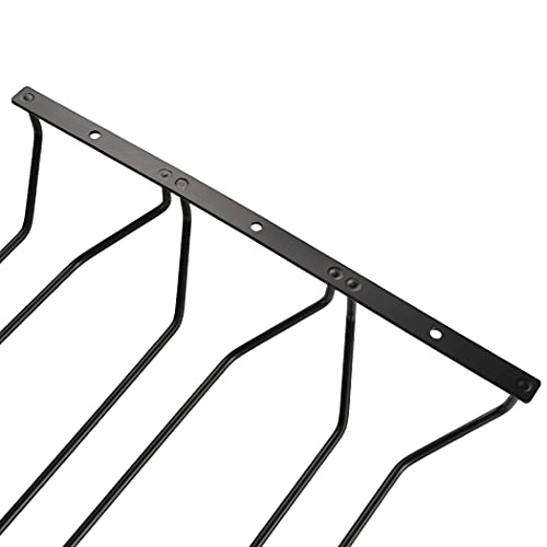 Dianoo 35.5cm Black Wine Glass Rack, Wine Glass Holder Under Shelf, Stemware Rack Under Cabinet For Bar Dining Room, 3 Rows