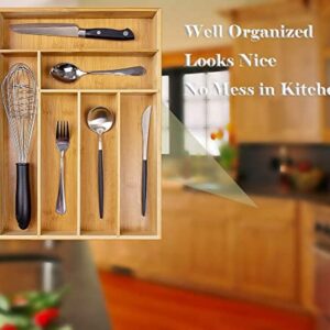 2Pack, one medium 12x17in silverware tray for drawer, one small 9.8x13.8in cutlery drawer organizer