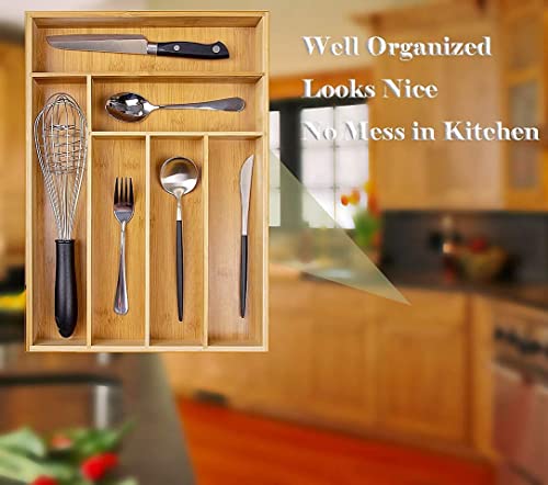 2Pack, one medium 12x17in silverware tray for drawer, one small 9.8x13.8in cutlery drawer organizer