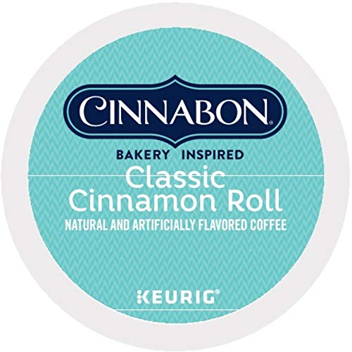 Cinnabon Classic Cinnamon Roll, Single-Serve Keurig K-Cup Pods, Flavored Coffee, 24 Count (Pack of 4)