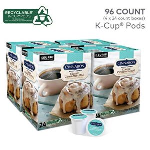 Cinnabon Classic Cinnamon Roll, Single-Serve Keurig K-Cup Pods, Flavored Coffee, 24 Count (Pack of 4)