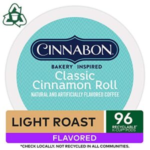 Cinnabon Classic Cinnamon Roll, Single-Serve Keurig K-Cup Pods, Flavored Coffee, 24 Count (Pack of 4)