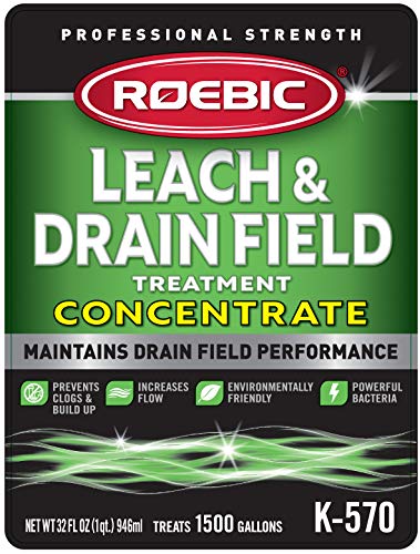 Roebic K-570-Q Biodegradable Leach and Drain Field Treatment Concentrate Environmentally Friendly Bacteria Enzymes Treat Septic Clogs & Buildup, 32 Ounces