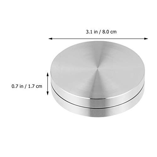 Hemoton Aluminum Alloy Cake Turntable Bearing Dining Table Glass Turntable Bearing Round Rotating Turntable for Restaurant Dining Table Cake Decorations TV Monitor Stand