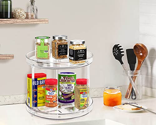 Clear Lazy Susan Turntable Organizer for Cabinet - Kitchen Pantry Organization and Storage