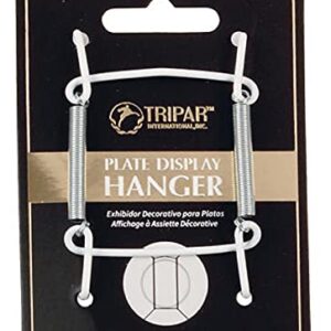 TRIPAR Small White Vinyl Plate Wire Plate Hanger - Fits Plates 3.5 - 5 Inches