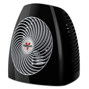 vornado mvh vortex heater with 3 heat settings, adjustable thermostat, tip-over protection, auto safety shut-off system, whole room, black