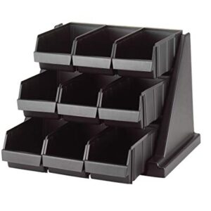 Cambro 9RS9110 Organizer Versa Pack 9 Bin Black Case of 1