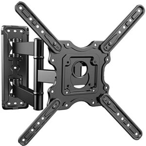 perlesmith ul listed heavy duty tv wall mount for most 26-55 inch flat curved tvs up to 88lbs with swivel tilt & extension arm, full motion tv mount fits oled 4k tvs, max vesa 400x400mm, psmfk12