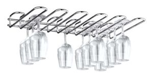 paderno world cuisine chromed steel wall mounted glass rack