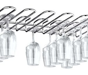 Paderno World Cuisine Chromed Steel Wall Mounted Glass Rack