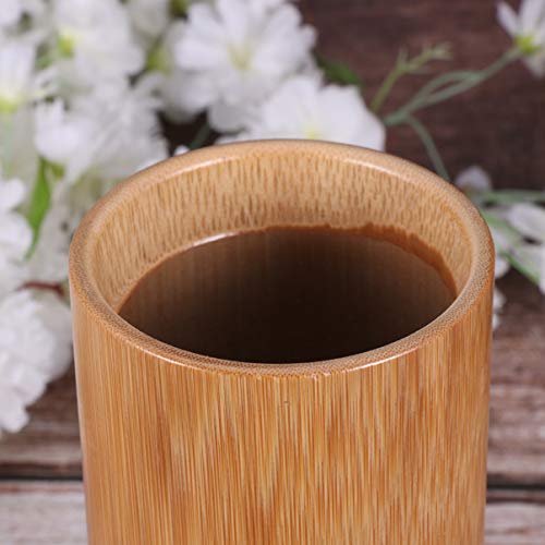 TOPBATHY KItchen Utensil Holder Caddy Bamboo Kitchen Tool Holder Chopsticks Storage Barrel Spoon Fork Holder Cutlery Storage Container Organizer 20cm