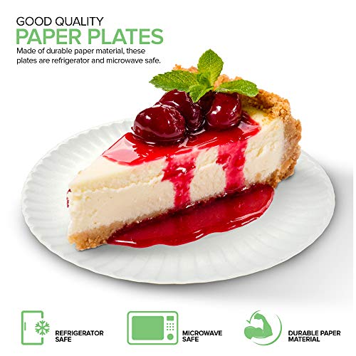 Stock Your Home 6-Inch Paper Plates Uncoated, Everyday Disposable Dessert Plates 6" Paper Plate Bulk, White, 500 Count