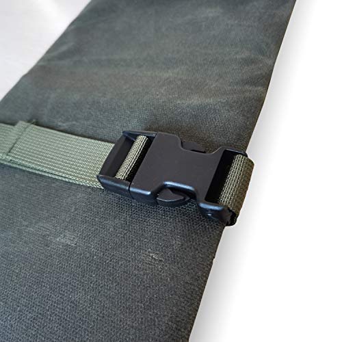 Waterproof Waxed Canvas Chef’s Knife Roll Bag With 11 Slots for Kitchen Knife Tools Up To 18.8”/Portable Chef Knife Cases(Army Green)