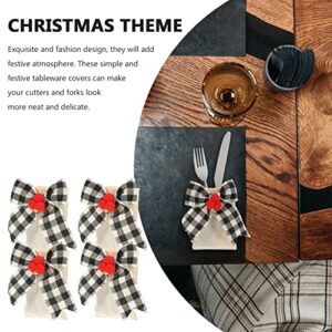 Cabilock 8 pcs Forks Supplies Fork White Cutter Knife Dinner for Bags Spoon Linen Silverware with and Decorations Burlap Winter Holders:xmas Party Pouches Festive Flatware Xmas Bag Holder