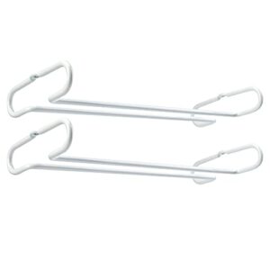 warmery 2 pack wine glasses hanging rack, white stemware rack holder under cabinet, metal wall mount wire hanging rack storage hanger organizer with screws for kitchen bar (10.3in)